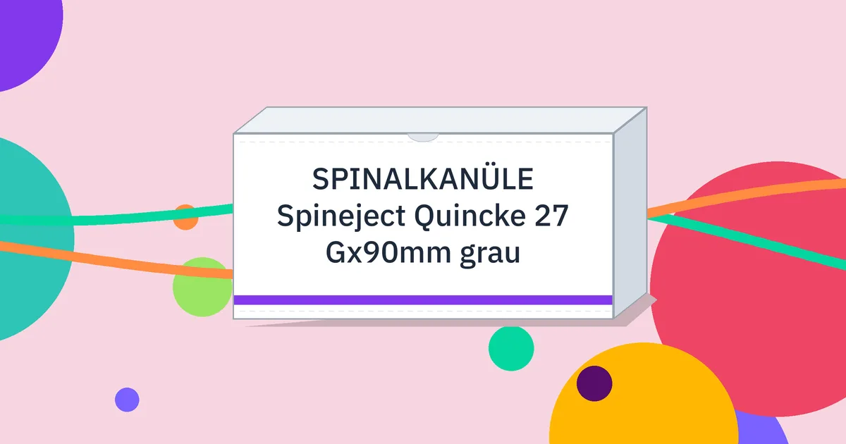 Symbolbild: Packung mit der Aufschrift SPINALKANÜLE Spineject Quincke 27 Gx90mm grau (PZN 16135682) – Verfügbarkeit und Bezug in Apotheken in Frankfurt am Main
