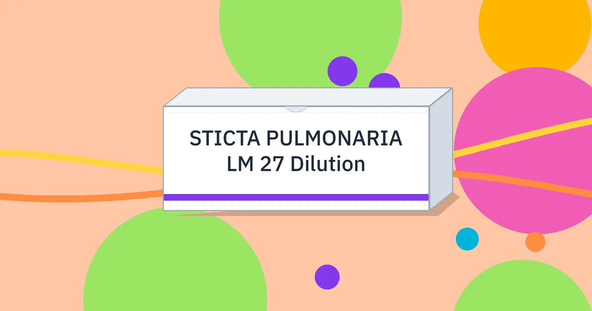 Symbolbild: Packung mit der Aufschrift STICTA PULMONARIA LM 27 Dilution (PZN 13200628) – Verfügbarkeit und Bezug in Apotheken in Frankfurt am Main