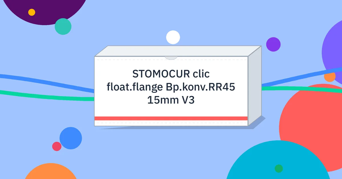Symbolbild: Packung mit der Aufschrift STOMOCUR clic float.flange Bp.konv.RR45 15mm V3 (PZN 01743068) – Verfügbarkeit und Bezug in Apotheken in Frankfurt am Main