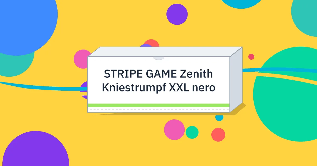 Symbolbild: Packung mit der Aufschrift STRIPE GAME Zenith Kniestrumpf XXL nero (PZN 20209156) – Verfügbarkeit und Bezug in Apotheken in Frankfurt am Main