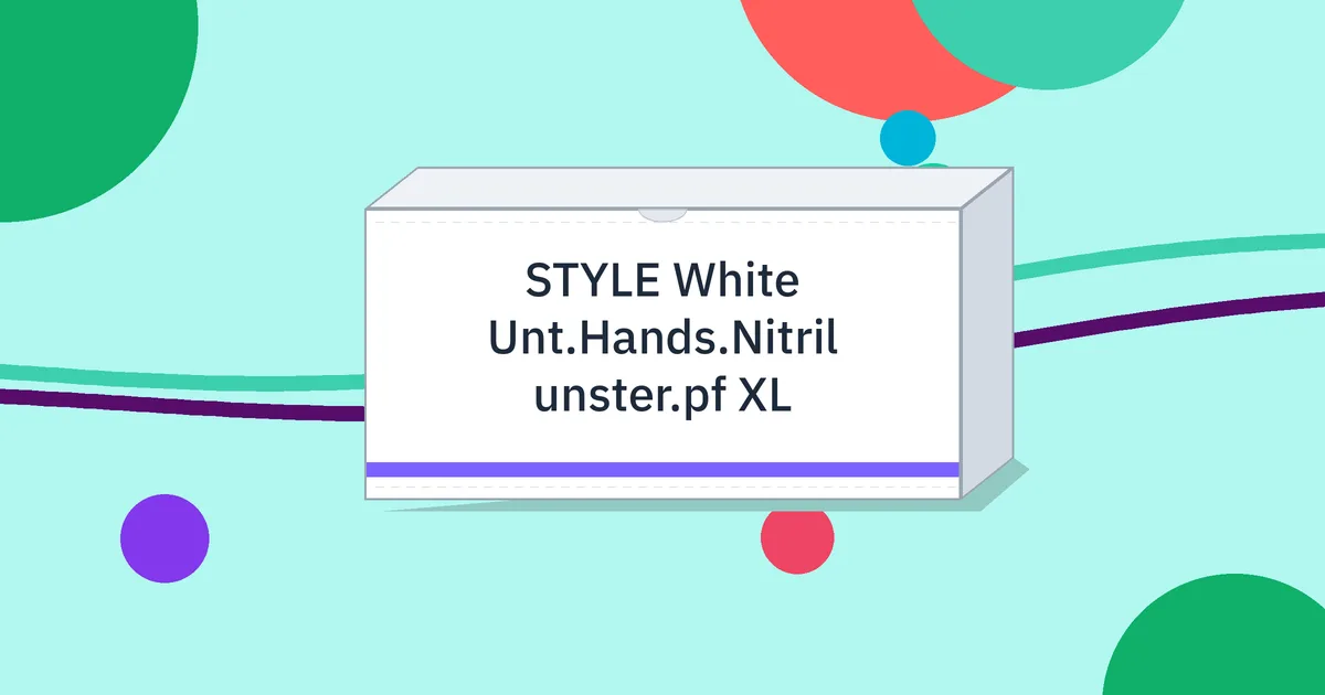 Symbolbild: Packung mit der Aufschrift STYLE White Unt.Hands.Nitril unster.pf XL (PZN 20113597) – Verfügbarkeit und Bezug in Apotheken in Frankfurt am Main