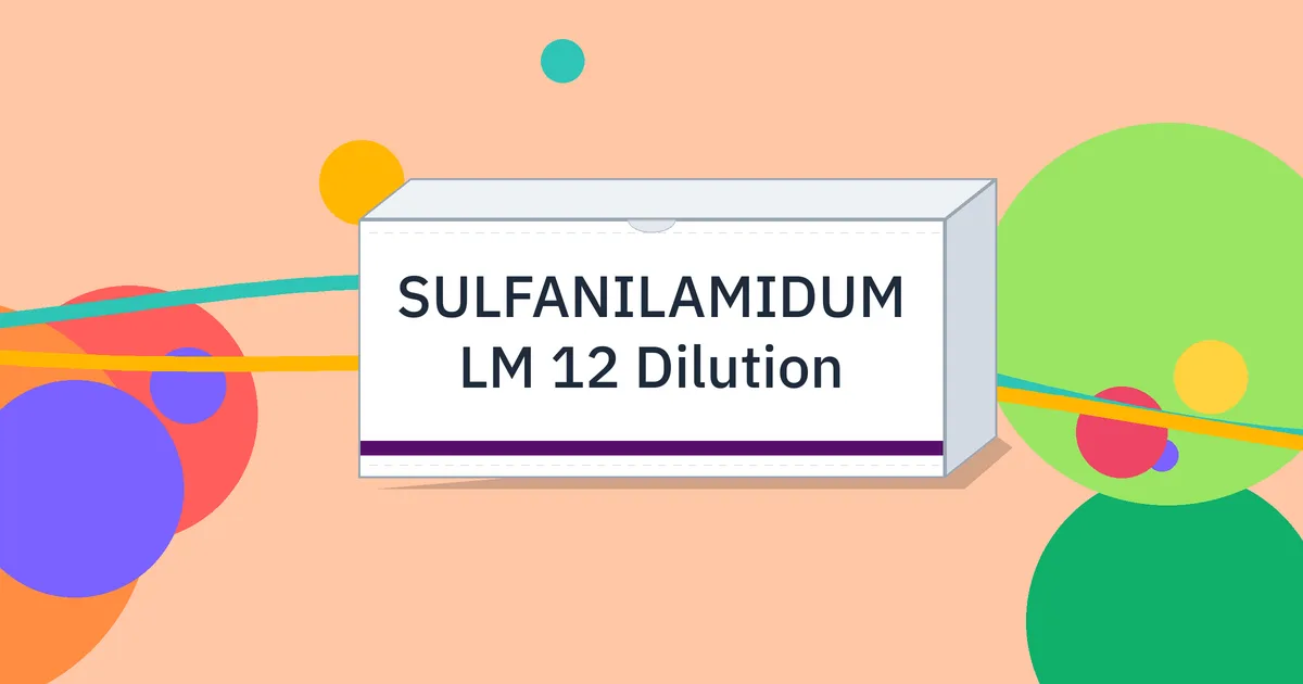 Symbolbild: Packung mit der Aufschrift SULFANILAMIDUM LM 12 Dilution (PZN 13209061) – Verfügbarkeit und Bezug in Apotheken in Frankfurt am Main