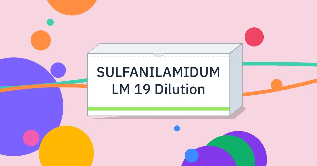 Symbolbild: Packung mit der Aufschrift SULFANILAMIDUM LM 19 Dilution (PZN 13209138) – Verfügbarkeit und Bezug in Apotheken in Frankfurt am Main