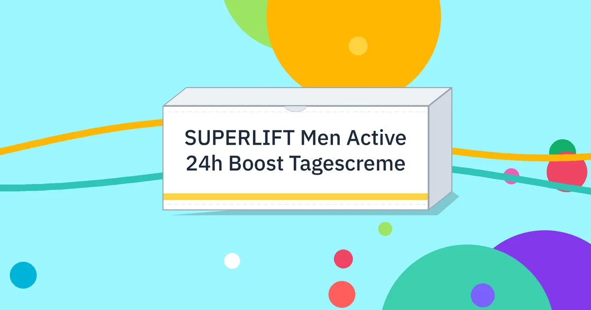 Symbolbild: Packung mit der Aufschrift SUPERLIFT Men Active 24h Boost Tagescreme (PZN 20053903) – Verfügbarkeit und Bezug in Apotheken in Frankfurt am Main