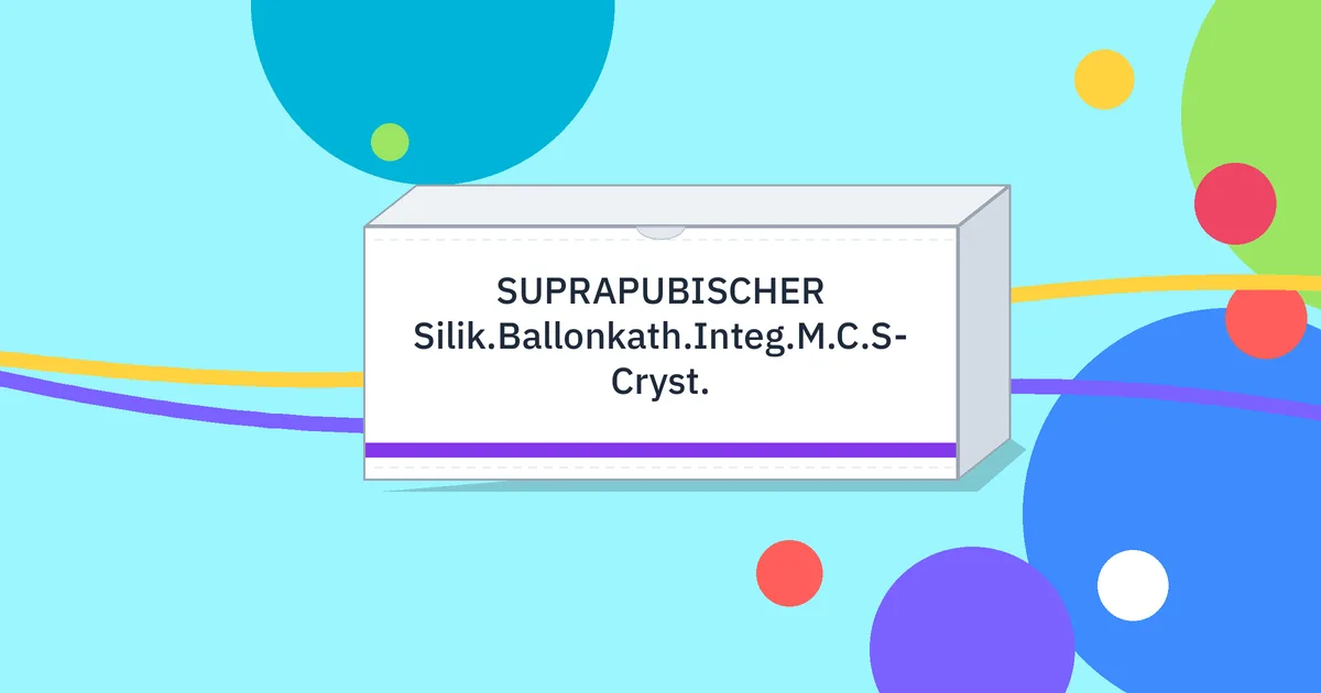 Symbolbild: Packung mit der Aufschrift SUPRAPUBISCHER Silik.Ballonkath.Integ.M.C.S-Cryst. (PZN 04154852) – Verfügbarkeit und Bezug in Apotheken in Frankfurt am Main