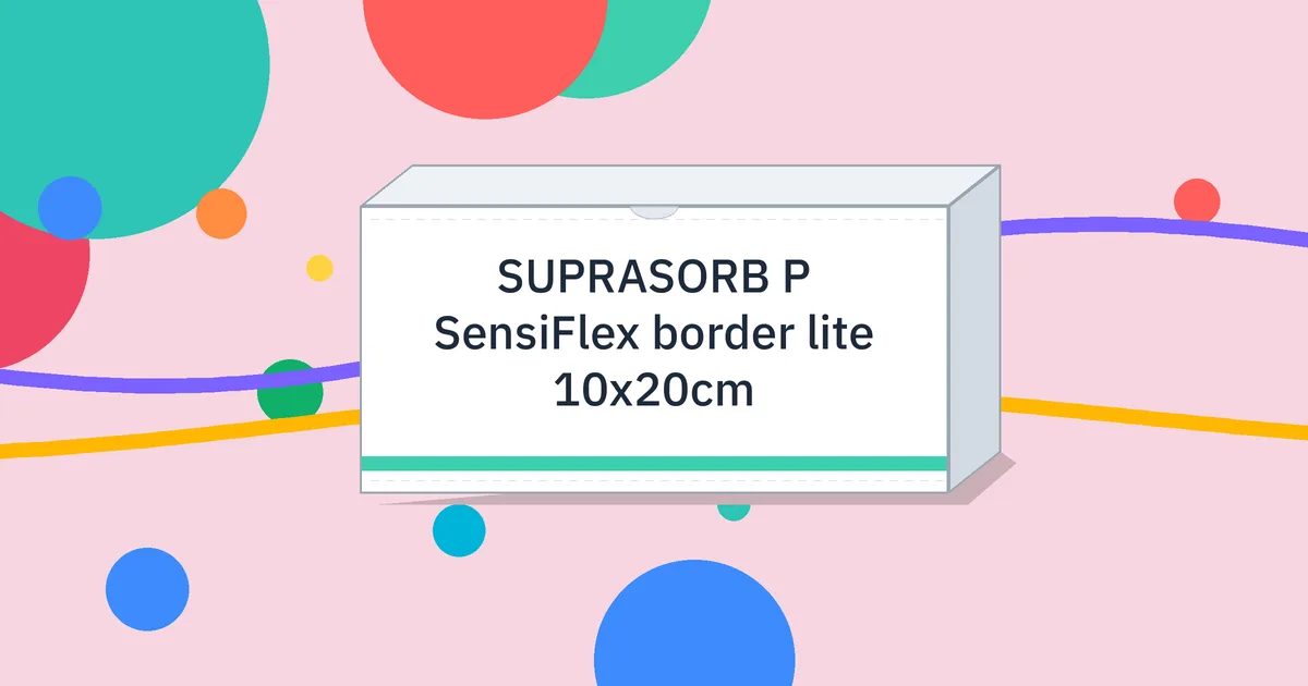 Symbolbild: Packung mit der Aufschrift SUPRASORB P SensiFlex border lite 10x20cm (PZN 20223305) – Verfügbarkeit und Bezug in Apotheken in Frankfurt am Main