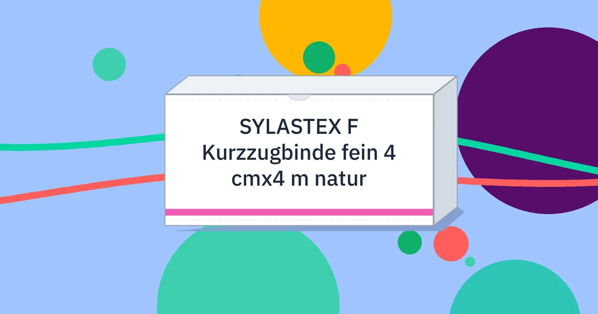 Symbolbild: Packung mit der Aufschrift SYLASTEX F Kurzzugbinde fein 4 cmx4 m natur (PZN 17176447) – Verfügbarkeit und Bezug in Apotheken in Frankfurt am Main