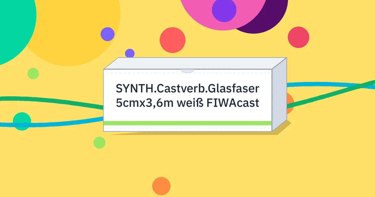 Symbolbild: Packung mit der Aufschrift SYNTH.Castverb.Glasfaser 5cmx3,6m weiß FIWAcast (PZN 12392991) – Verfügbarkeit und Bezug in Apotheken in Frankfurt am Main
