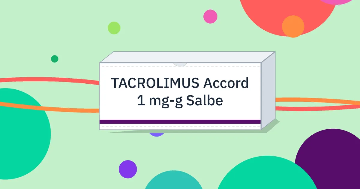 Symbolbild: Packung mit der Aufschrift TACROLIMUS Accord 1 mg-g Salbe (PZN 20316886) – Verfügbarkeit und Bezug in Apotheken in Frankfurt am Main