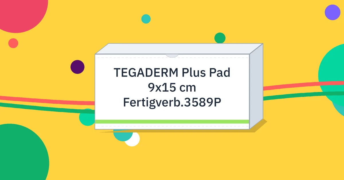 Symbolbild: Packung mit der Aufschrift TEGADERM Plus Pad 9x15 cm Fertigverb.3589P (PZN 13707445) – Verfügbarkeit und Bezug in Apotheken in Frankfurt am Main