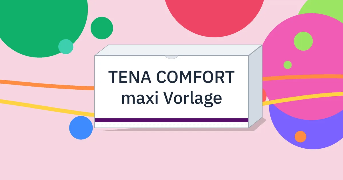 Symbolbild: Packung mit der Aufschrift TENA COMFORT maxi Vorlage (PZN 17998037) – Verfügbarkeit und Bezug in Apotheken in Frankfurt am Main