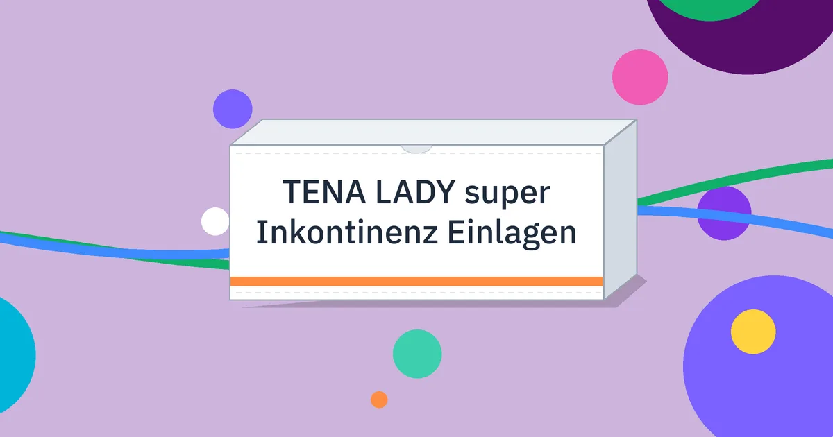 Symbolbild: Packung mit der Aufschrift TENA LADY super Inkontinenz Einlagen (PZN 01675421) – Verfügbarkeit und Bezug in Apotheken in Frankfurt am Main