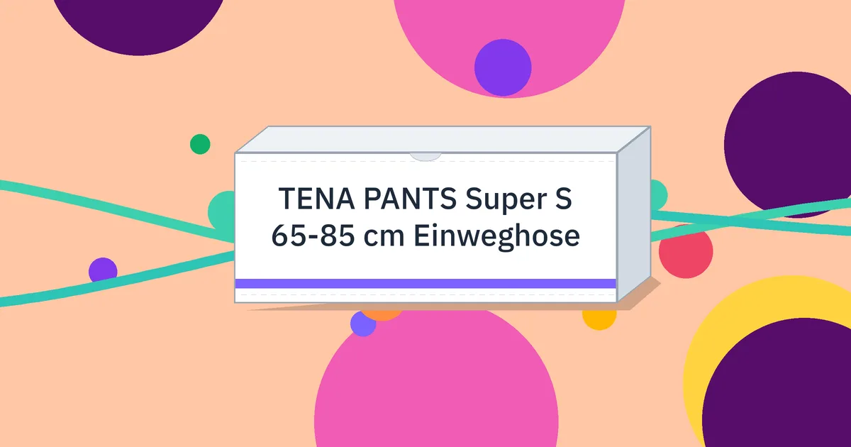 Symbolbild: Packung mit der Aufschrift TENA PANTS Super S 65-85 cm Einweghose (PZN 00159485) – Verfügbarkeit und Bezug in Apotheken in Frankfurt am Main