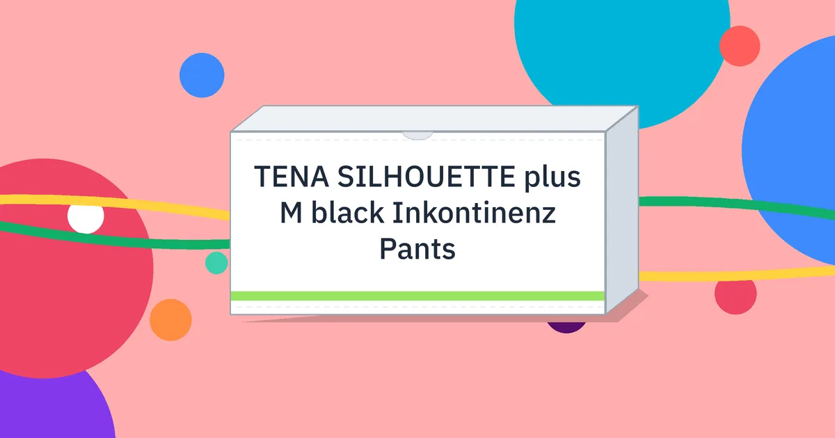 Symbolbild: Packung mit der Aufschrift TENA SILHOUETTE plus M black Inkontinenz Pants (PZN 18664930) – Verfügbarkeit und Bezug in Apotheken in Frankfurt am Main