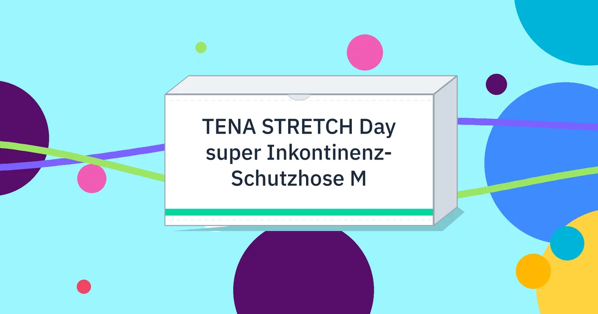 Symbolbild: Packung mit der Aufschrift TENA STRETCH Day super Inkontinenz-Schutzhose M (PZN 19297333) – Verfügbarkeit und Bezug in Apotheken in Frankfurt am Main