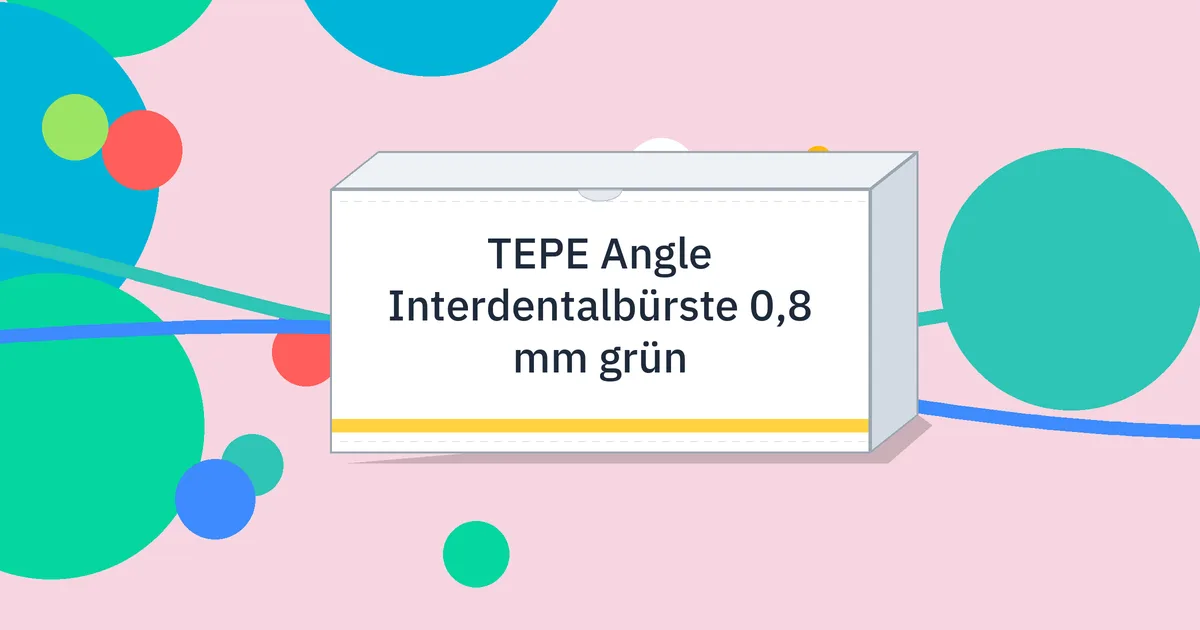 Symbolbild: Packung mit der Aufschrift TEPE Angle Interdentalbürste 0,8 mm grün (PZN 07709032) – Verfügbarkeit und Bezug in Apotheken in Frankfurt am Main