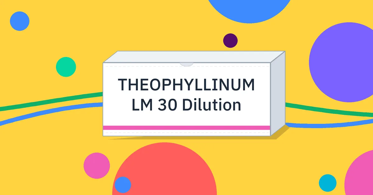 Symbolbild: Packung mit der Aufschrift THEOPHYLLINUM LM 30 Dilution (PZN 13220447) – Verfügbarkeit und Bezug in Apotheken in Frankfurt am Main