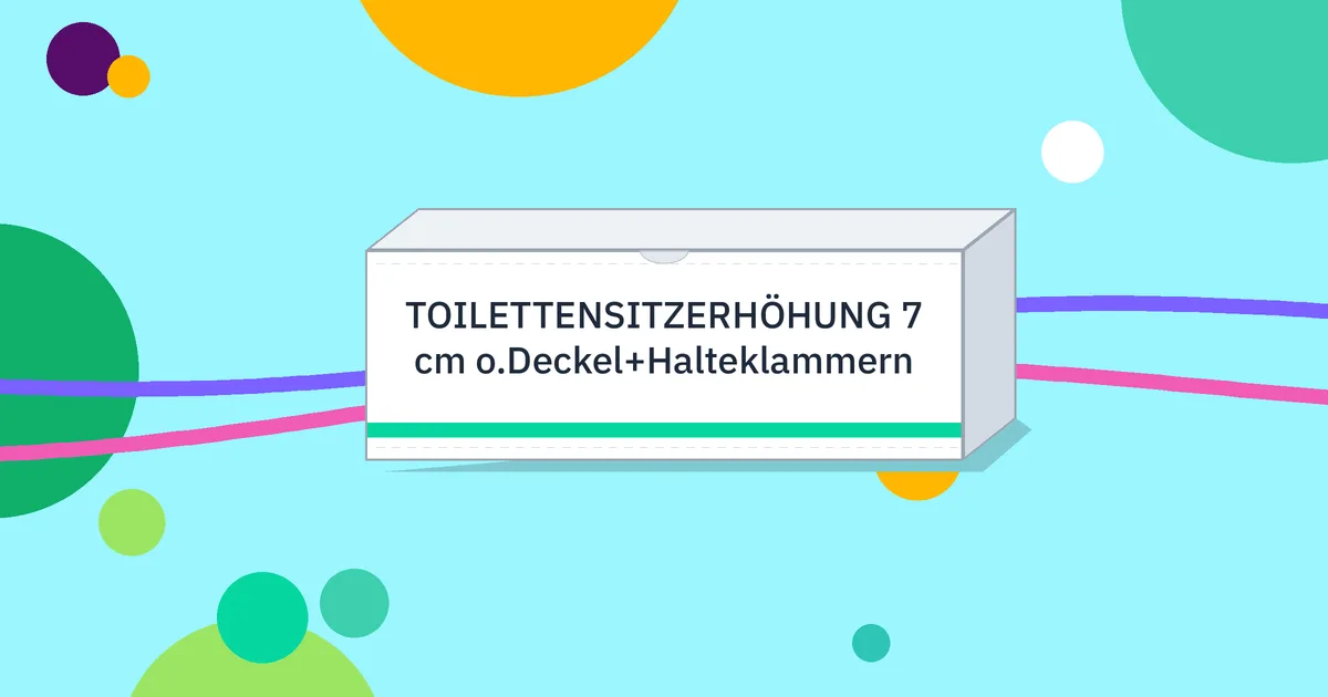 Symbolbild: Packung mit der Aufschrift TOILETTENSITZERHÖHUNG 7 cm o.Deckel+Halteklammern (PZN 03901838) – Verfügbarkeit und Bezug in Apotheken in Frankfurt am Main
