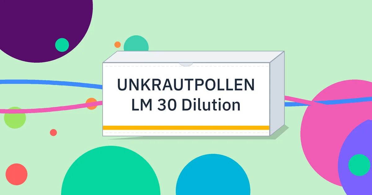 Symbolbild: Packung mit der Aufschrift UNKRAUTPOLLEN LM 30 Dilution (PZN 13256008) – Verfügbarkeit und Bezug in Apotheken in Frankfurt am Main