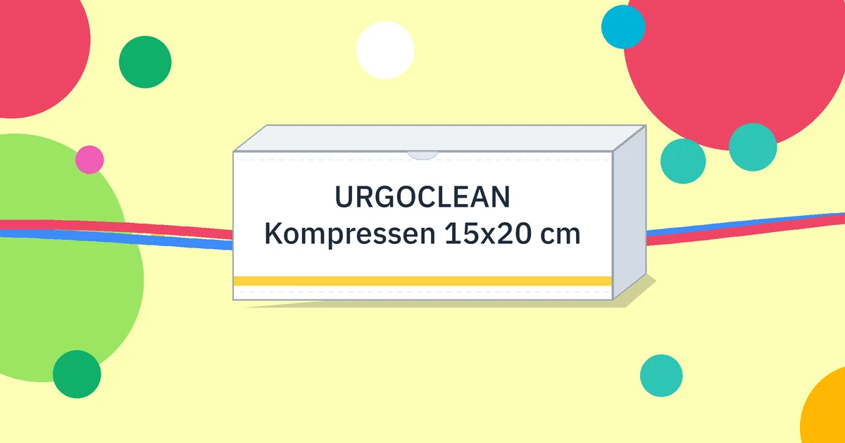 Symbolbild: Packung mit der Aufschrift URGOCLEAN Kompressen 15x20 cm (PZN 08456308) – Verfügbarkeit und Bezug in Apotheken in Frankfurt am Main