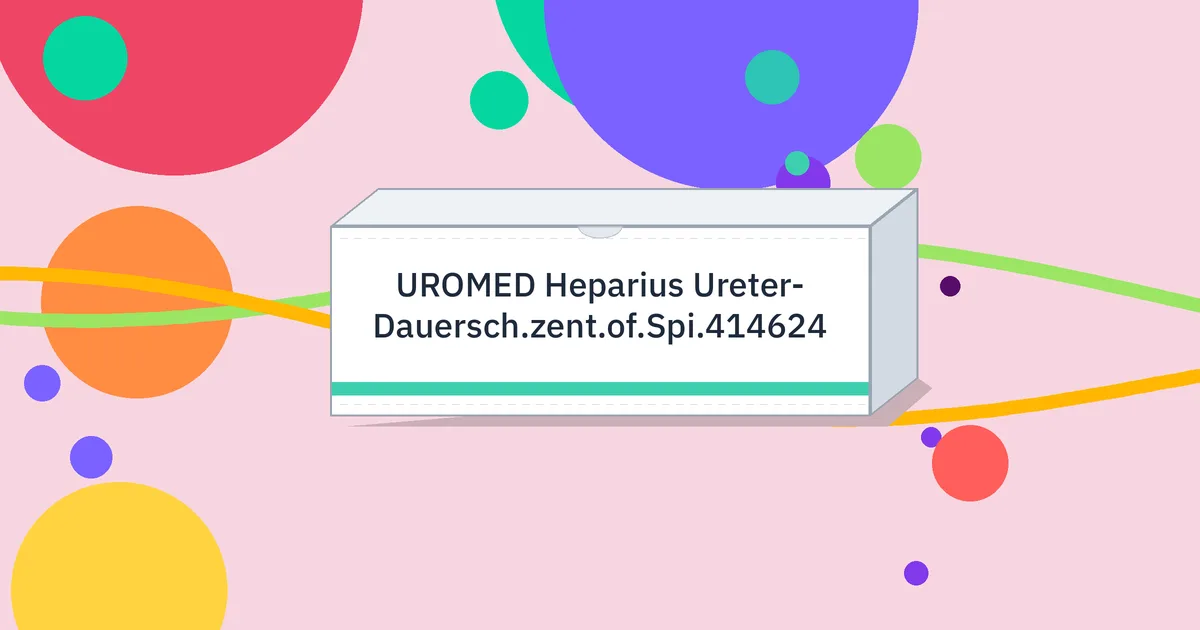 Symbolbild: Packung mit der Aufschrift UROMED Heparius Ureter-Dauersch.zent.of.Spi.414624 (PZN 11370622) – Verfügbarkeit und Bezug in Apotheken in Frankfurt am Main
