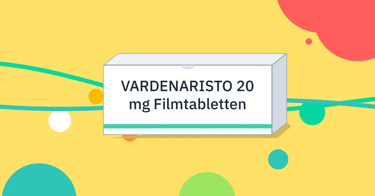 Symbolbild: Packung mit der Aufschrift VARDENARISTO 20 mg Filmtabletten (PZN 14131562) – Verfügbarkeit und Bezug in Apotheken in Frankfurt am Main