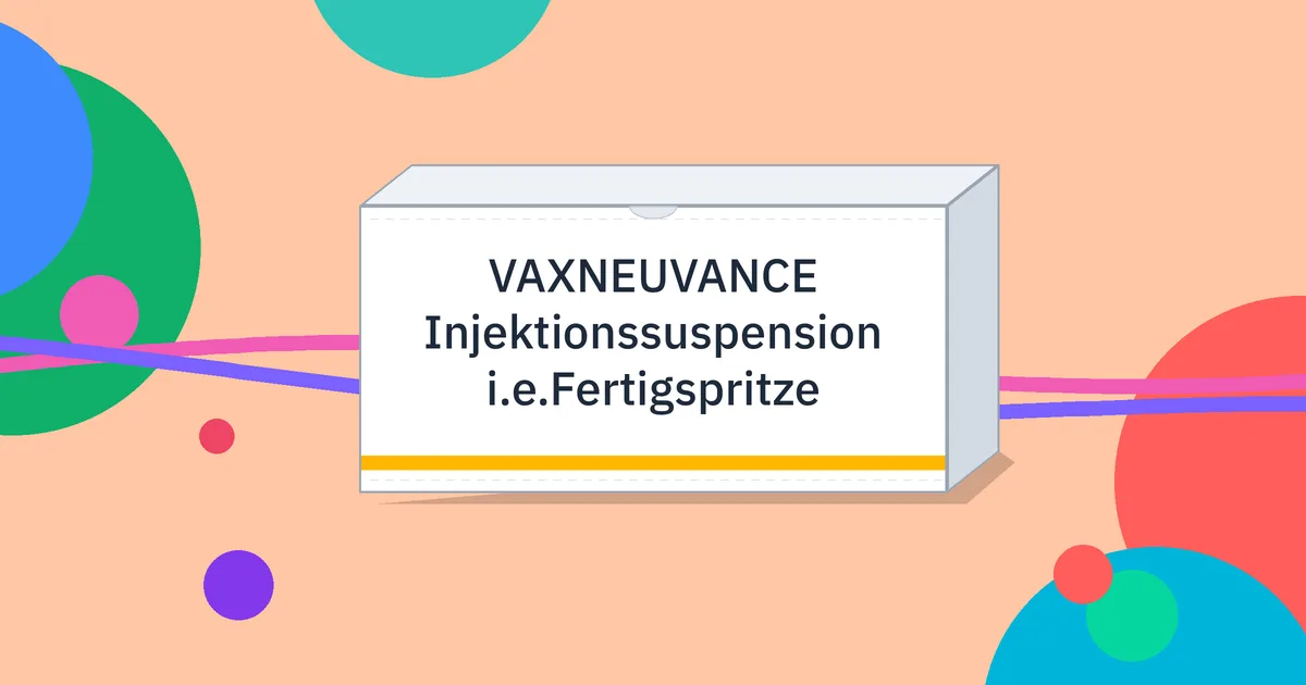 Symbolbild: Packung mit der Aufschrift VAXNEUVANCE Injektionssuspension i.e.Fertigspritze (PZN 19306718) – Verfügbarkeit und Bezug in Apotheken in Frankfurt am Main