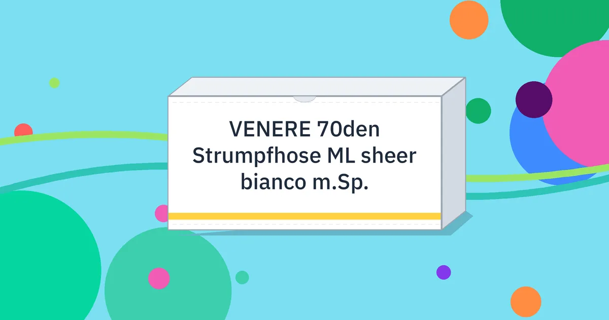 Symbolbild: Packung mit der Aufschrift VENERE 70den Strumpfhose ML sheer bianco m.Sp. (PZN 16172602) – Verfügbarkeit und Bezug in Apotheken in Frankfurt am Main