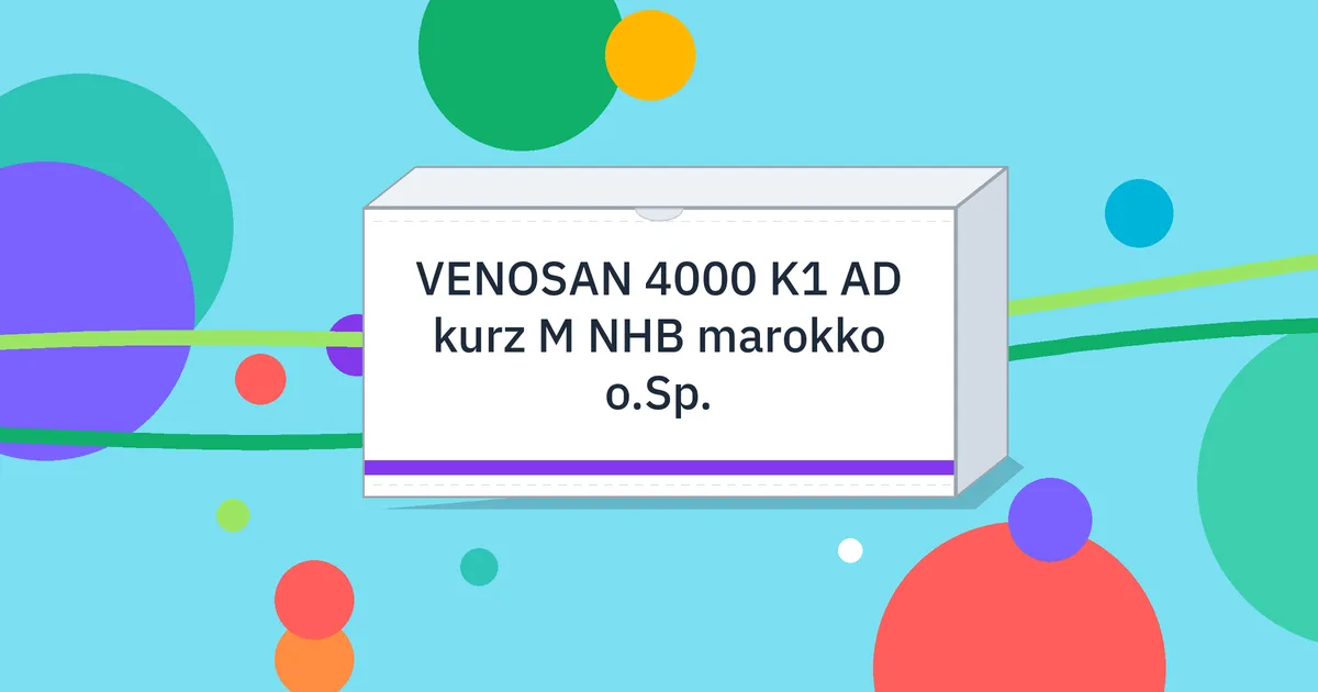 Symbolbild: Packung mit der Aufschrift VENOSAN 4000 K1 AD kurz M NHB marokko o.Sp. (PZN 14425016) – Verfügbarkeit und Bezug in Apotheken in Frankfurt am Main