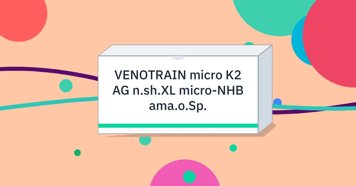 Symbolbild: Packung mit der Aufschrift VENOTRAIN micro K2 AG n.sh.XL micro-NHB ama.o.Sp. (PZN 16065898) – Verfügbarkeit und Bezug in Apotheken in Frankfurt am Main