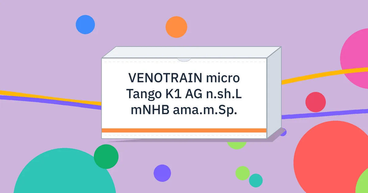 Symbolbild: Packung mit der Aufschrift VENOTRAIN micro Tango K1 AG n.sh.L mNHB ama.m.Sp. (PZN 17759019) – Verfügbarkeit und Bezug in Apotheken in Frankfurt am Main