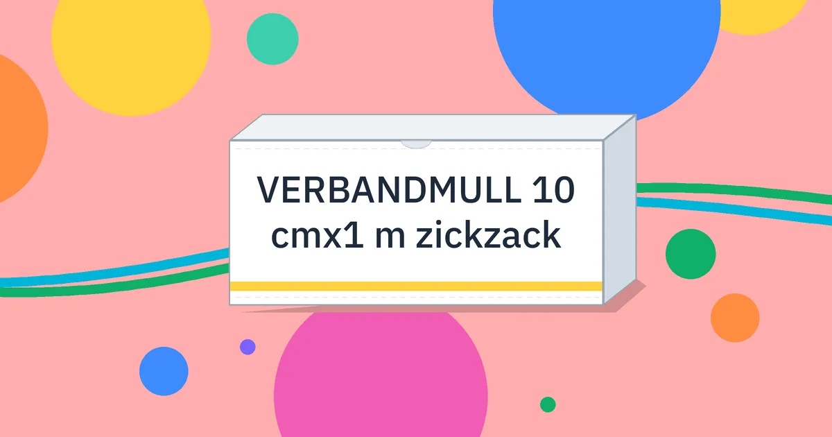 Symbolbild: Packung mit der Aufschrift VERBANDMULL 10 cmx1 m zickzack (PZN 03160365) – Verfügbarkeit und Bezug in Apotheken in Frankfurt am Main