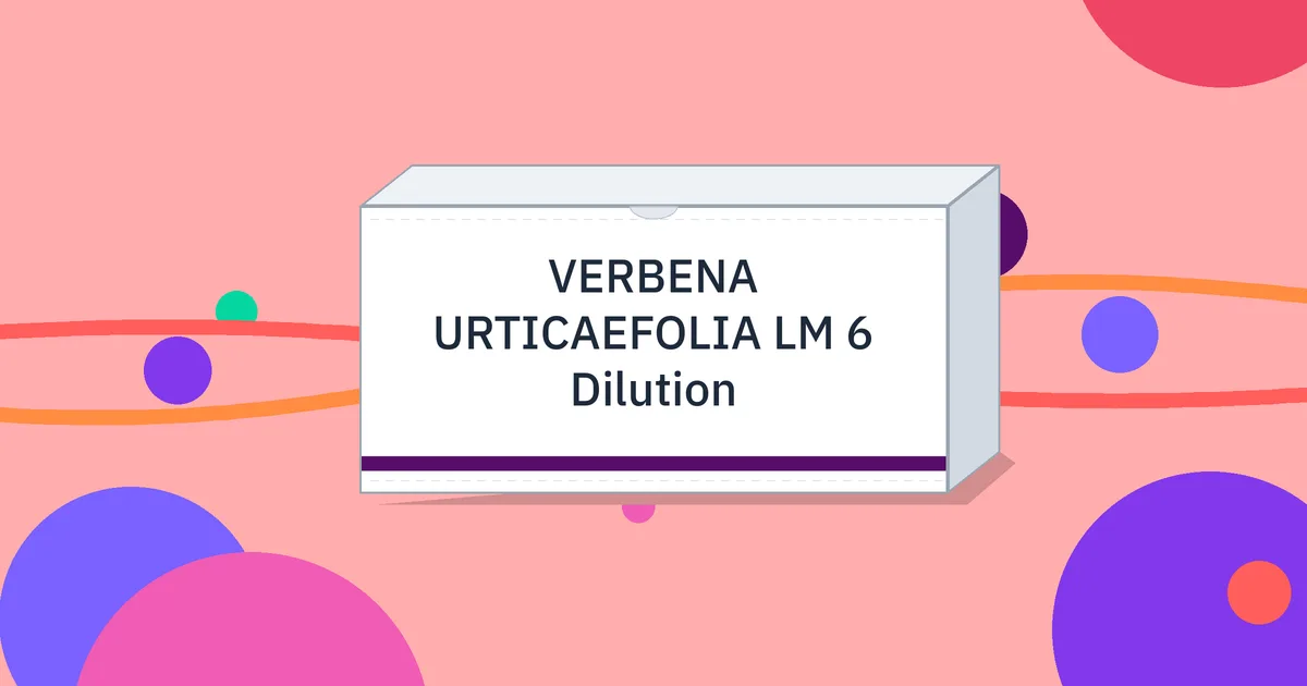 Symbolbild: Packung mit der Aufschrift VERBENA URTICAEFOLIA LM 6 Dilution (PZN 13267851) – Verfügbarkeit und Bezug in Apotheken in Frankfurt am Main