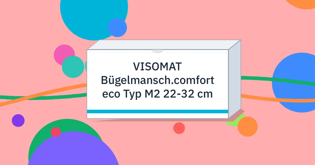 Symbolbild: Packung mit der Aufschrift VISOMAT Bügelmansch.comfort eco Typ M2 22-32 cm (PZN 03088490) – Verfügbarkeit und Bezug in Apotheken in Frankfurt am Main