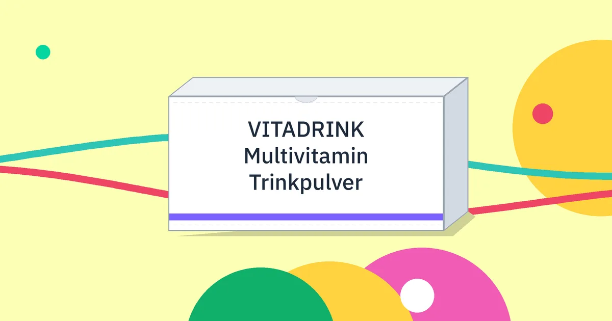 Symbolbild: Packung mit der Aufschrift VITADRINK Multivitamin Trinkpulver (PZN 13541619) – Verfügbarkeit und Bezug in Apotheken in Frankfurt am Main