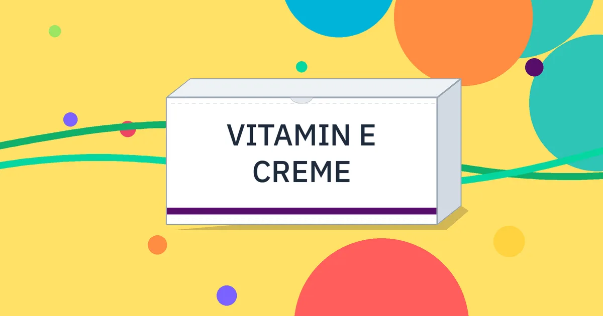 Symbolbild: Packung mit der Aufschrift VITAMIN E CREME (PZN 19907398) – Verfügbarkeit und Bezug in Apotheken in Frankfurt am Main