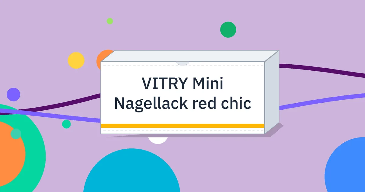 Symbolbild: Packung mit der Aufschrift VITRY Mini Nagellack red chic (PZN 05112353) – Verfügbarkeit und Bezug in Apotheken in Frankfurt am Main