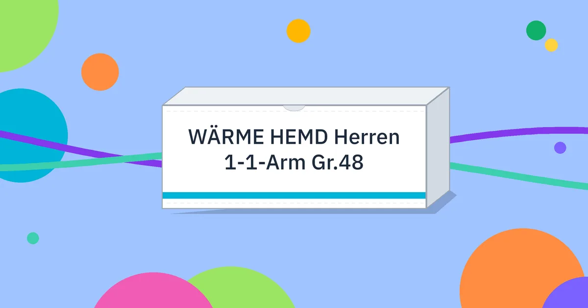 Symbolbild: Packung mit der Aufschrift WÄRME HEMD Herren 1-1-Arm Gr.48 (PZN 02445947) – Verfügbarkeit und Bezug in Apotheken in Frankfurt am Main