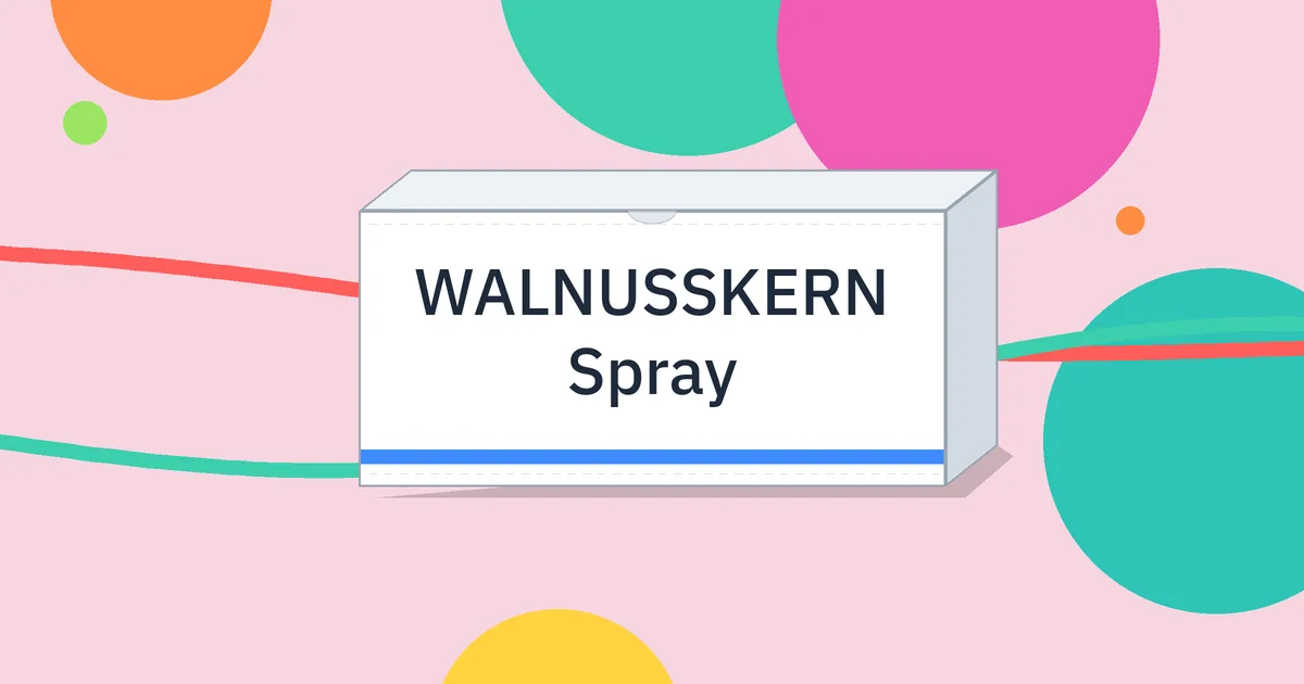 Symbolbild: Packung mit der Aufschrift WALNUSSKERN Spray (PZN 19419061) – Verfügbarkeit und Bezug in Apotheken in Frankfurt am Main
