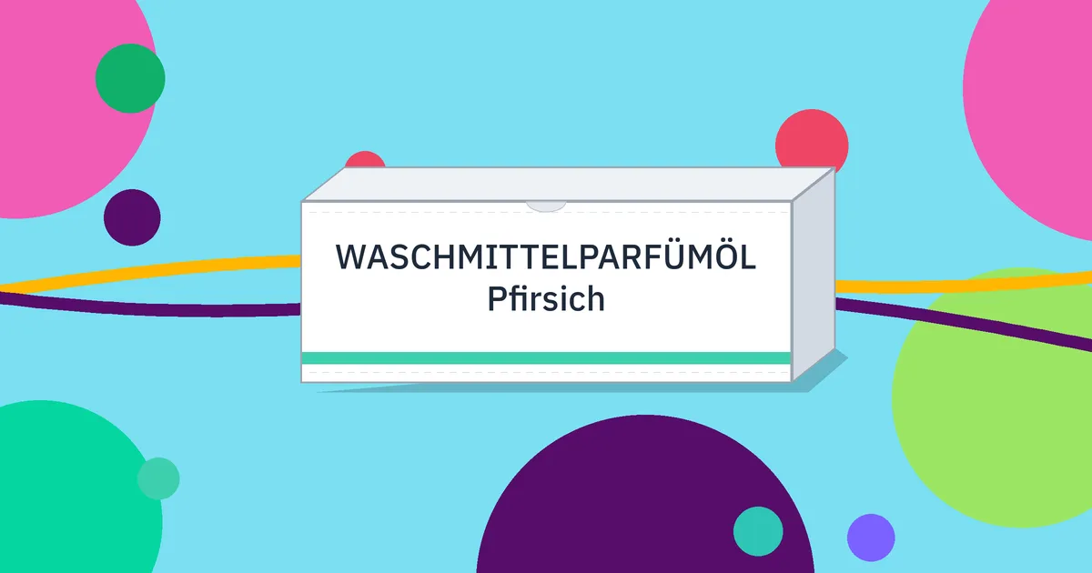 Symbolbild: Packung mit der Aufschrift WASCHMITTELPARFÜMÖL Pfirsich (PZN 06496580) – Verfügbarkeit und Bezug in Apotheken in Frankfurt am Main