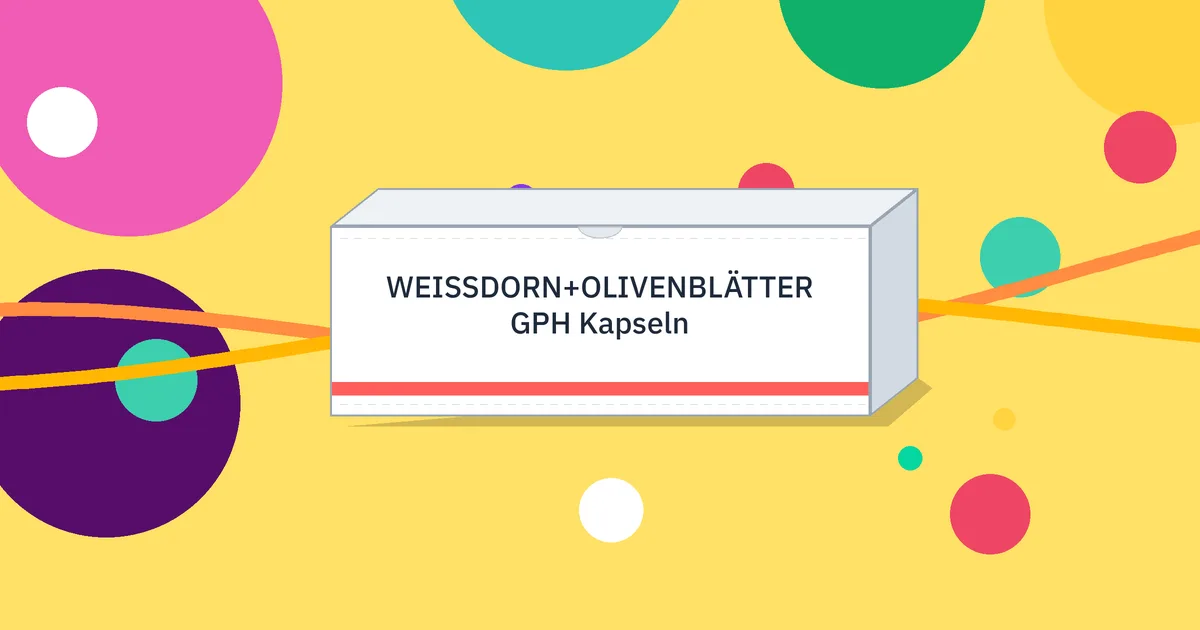 Symbolbild: Packung mit der Aufschrift WEISSDORN+OLIVENBLÄTTER GPH Kapseln (PZN 00966731) – Verfügbarkeit und Bezug in Apotheken in Frankfurt am Main