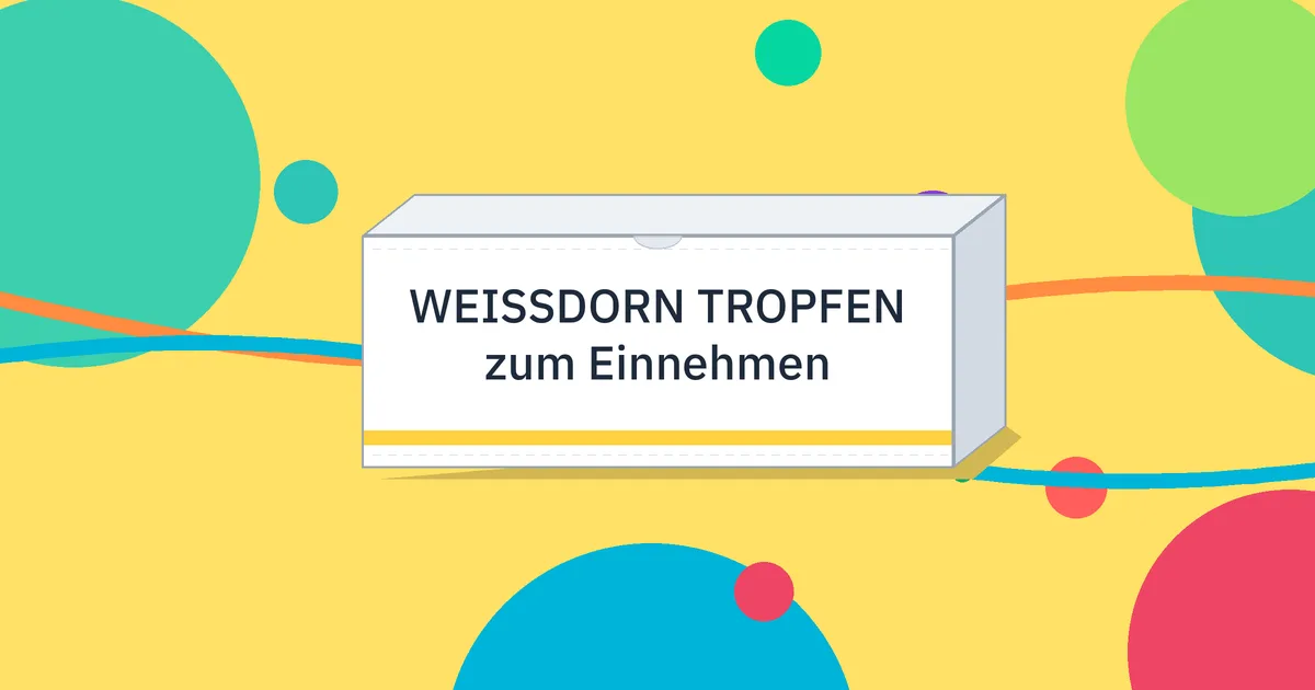 Symbolbild: Packung mit der Aufschrift WEISSDORN TROPFEN zum Einnehmen (PZN 17427820) – Verfügbarkeit und Bezug in Apotheken in Frankfurt am Main