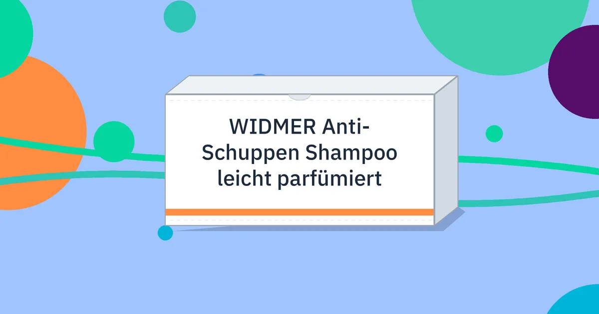 Symbolbild: Packung mit der Aufschrift WIDMER Anti-Schuppen Shampoo leicht parfümiert (PZN 09921836) – Verfügbarkeit und Bezug in Apotheken in Frankfurt am Main