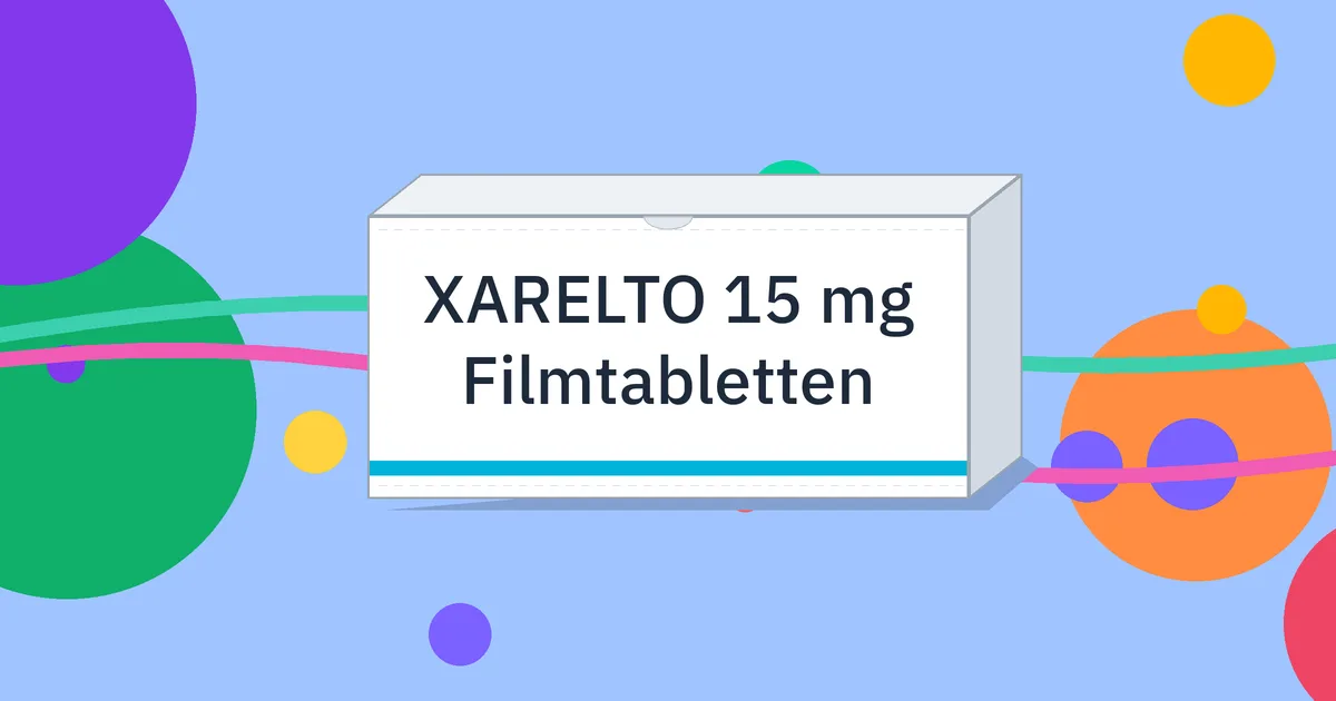 Symbolbild: Packung mit der Aufschrift XARELTO 15 mg Filmtabletten (PZN 19119956) – Verfügbarkeit und Bezug in Apotheken in Frankfurt am Main