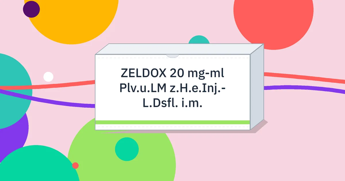 Symbolbild: Packung mit der Aufschrift ZELDOX 20 mg-ml Plv.u.LM z.H.e.Inj.-L.Dsfl. i.m. (PZN 02583135) – Verfügbarkeit und Bezug in Apotheken in Frankfurt am Main