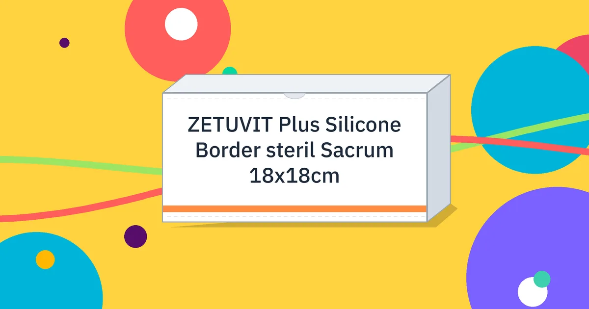Symbolbild: Packung mit der Aufschrift ZETUVIT Plus Silicone Border steril Sacrum 18x18cm (PZN 20611846) – Verfügbarkeit und Bezug in Apotheken in Frankfurt am Main