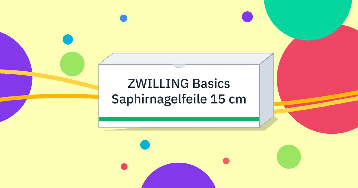 Symbolbild: Packung mit der Aufschrift ZWILLING Basics Saphirnagelfeile 15 cm (PZN 20084772) – Verfügbarkeit und Bezug in Apotheken in Frankfurt am Main