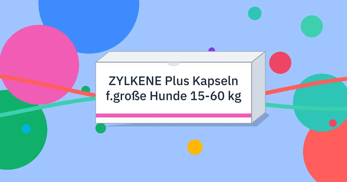 Symbolbild: Packung mit der Aufschrift ZYLKENE Plus Kapseln f.große Hunde 15-60 kg (PZN 18909047) – Verfügbarkeit und Bezug in Apotheken in Frankfurt am Main