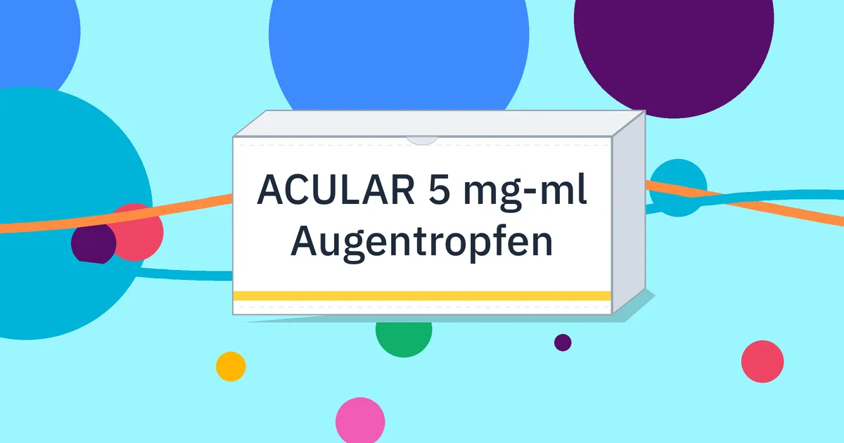 Symbolbild: Packung mit der Aufschrift ACULAR 5 mg-ml Augentropfen (PZN 01456593) – Verfügbarkeit und Bezug in Apotheken in Frankfurt am Main