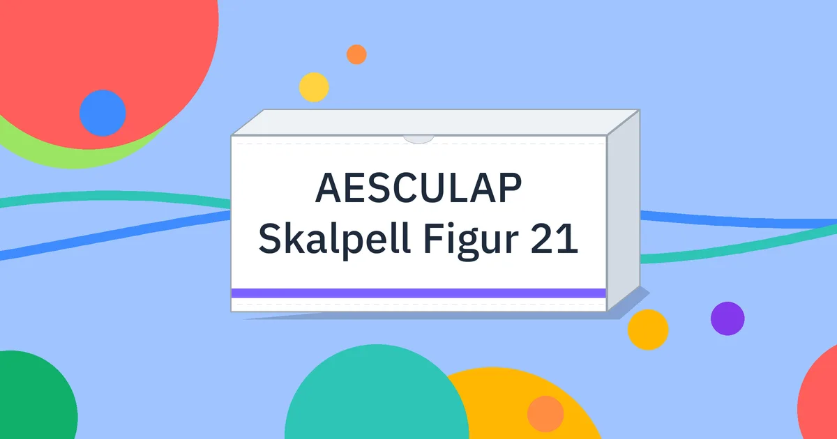 Symbolbild: Packung mit der Aufschrift AESCULAP Skalpell Figur 21 (PZN 11514191) – Verfügbarkeit und Bezug in Apotheken in Frankfurt am Main